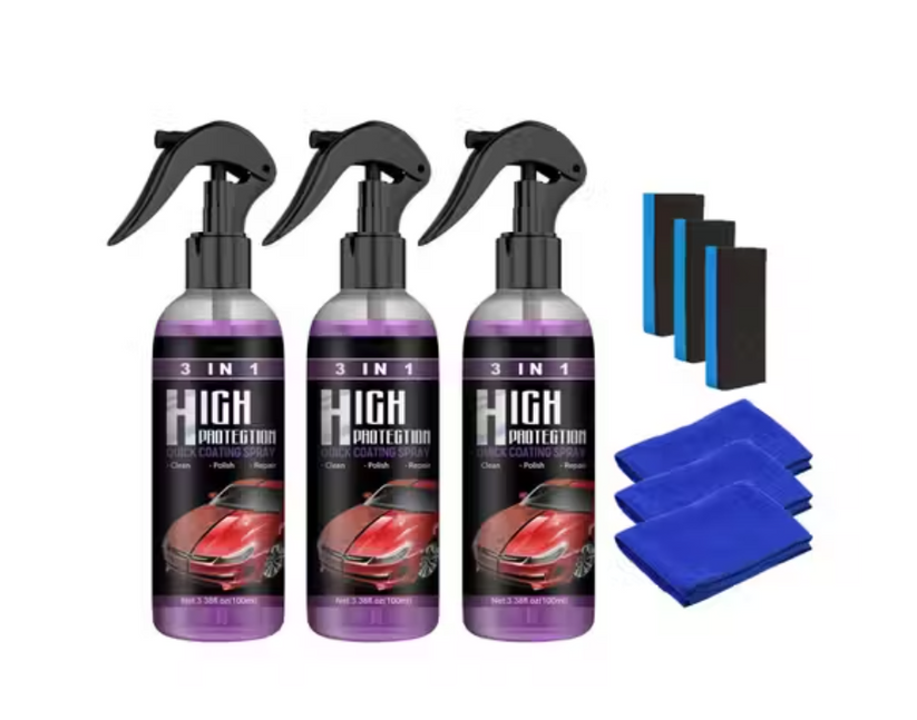 3-in-1 Quick Car Ceramic Coating Spray (Pack of 3) – Shofiya